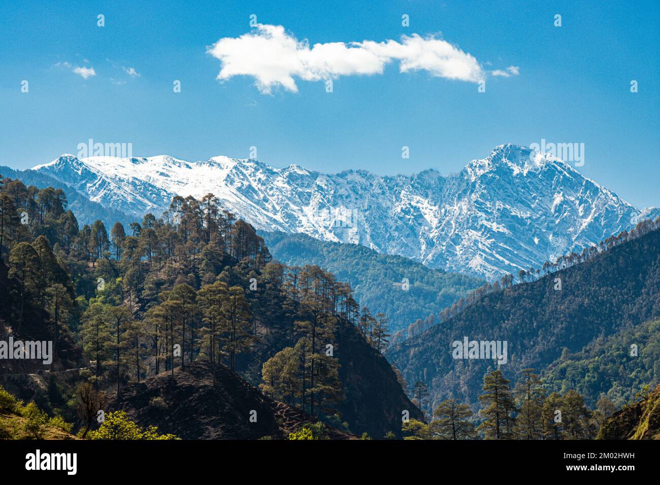 Beautiful Snowy Mountains and Hills of Rara National Park and Rara Lake in Himalayas of Nepal ...