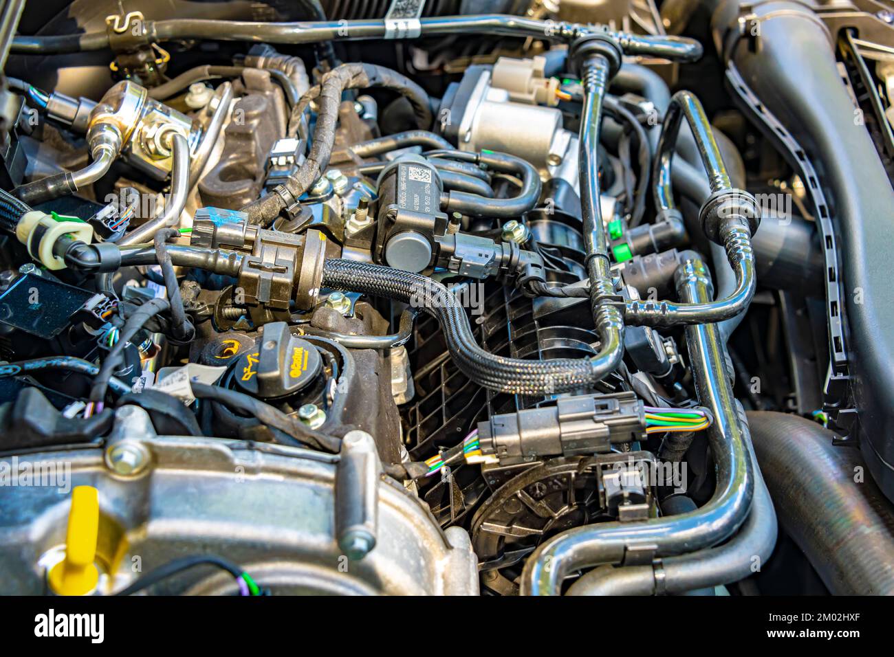 POZNAN, POLAND - SEP 2, 2022: Ford Puma 1.0 EcoBoost hybrid engine ...