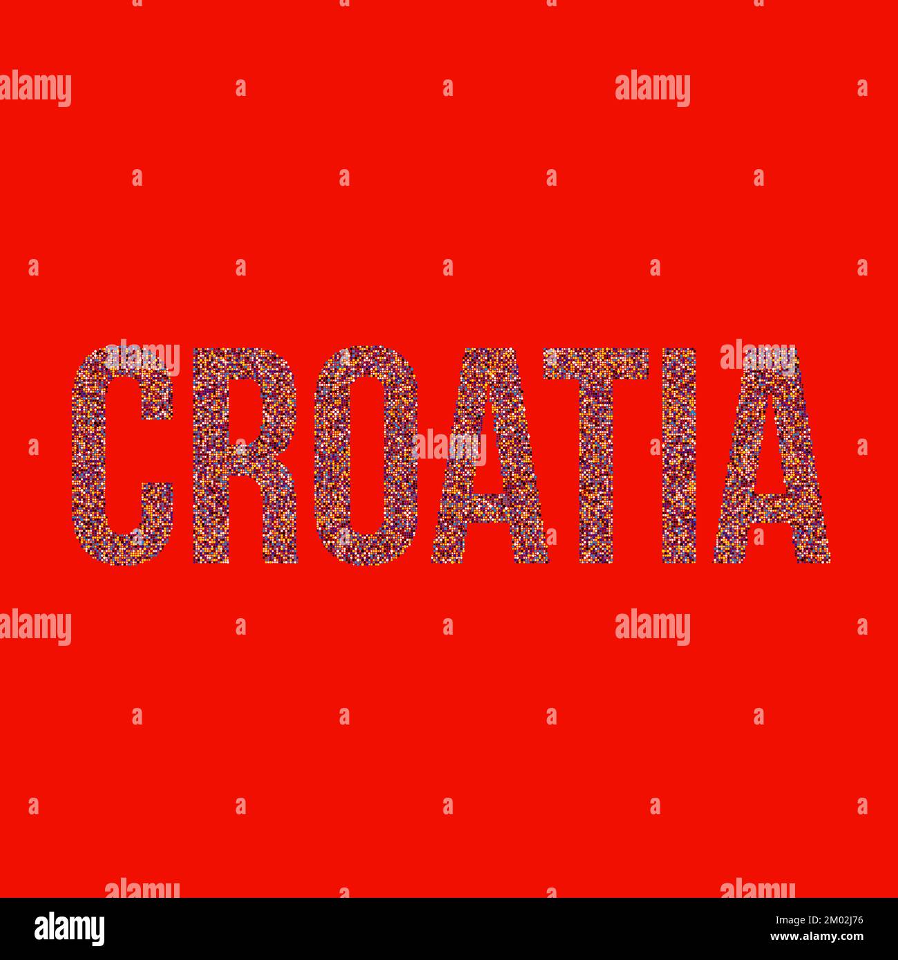 Croatia Map Silhouette Pixelated generative pattern illustration Stock ...