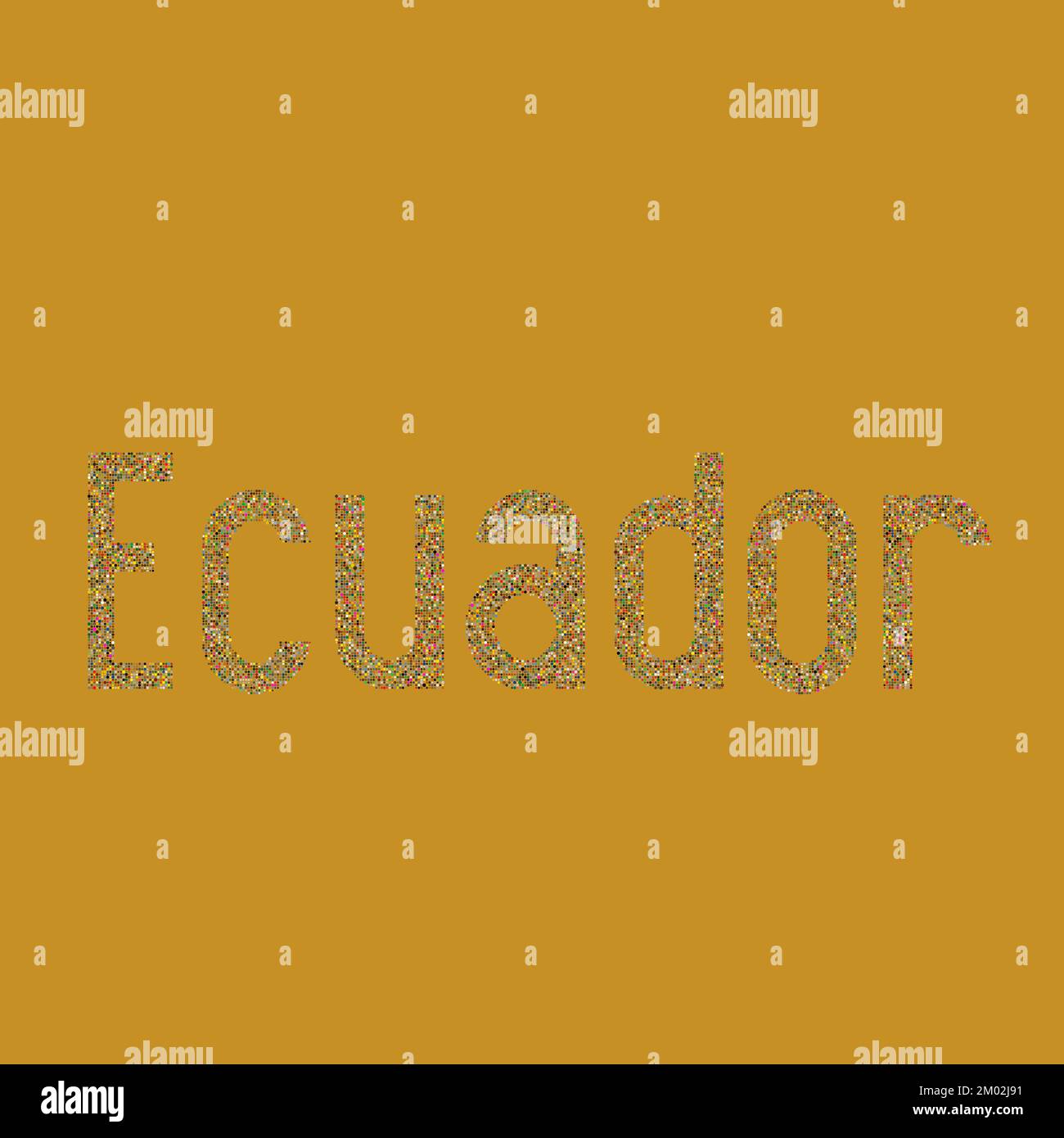 Ecuador Map Silhouette Pixelated generative pattern illustration Stock ...