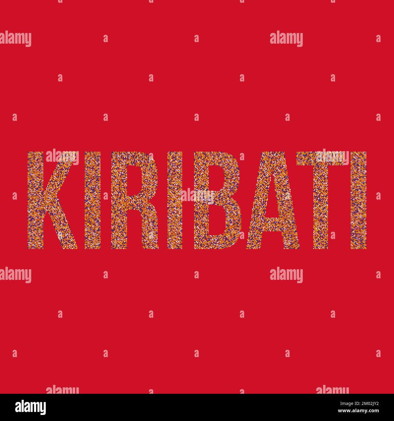 Kiribati Map Silhouette Pixelated generative pattern illustration Stock ...