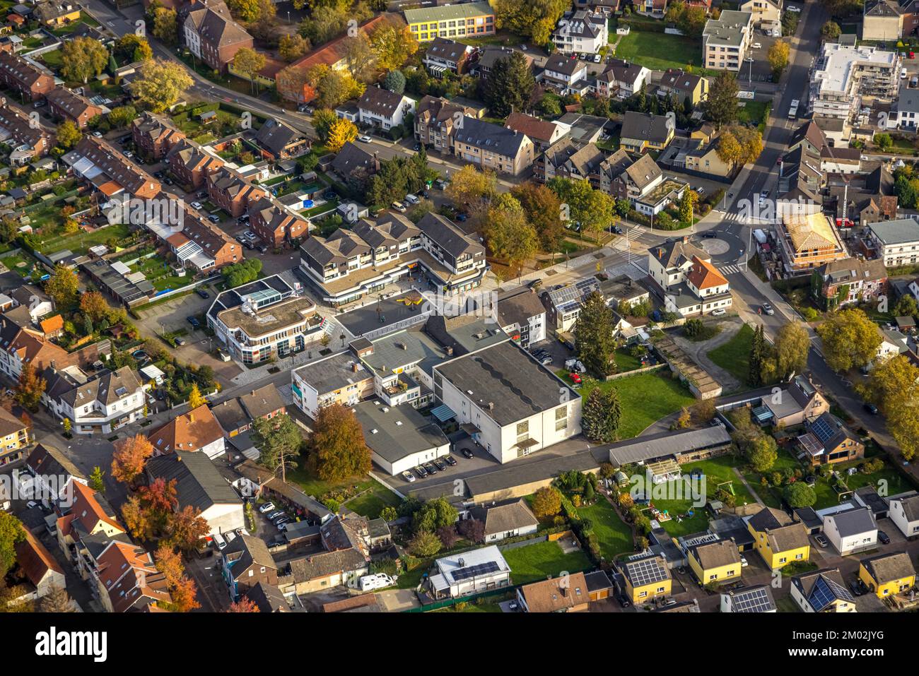 Aerial view, town center, Märkische Straße, Heeren-Werve, Kamen, Ruhr ...