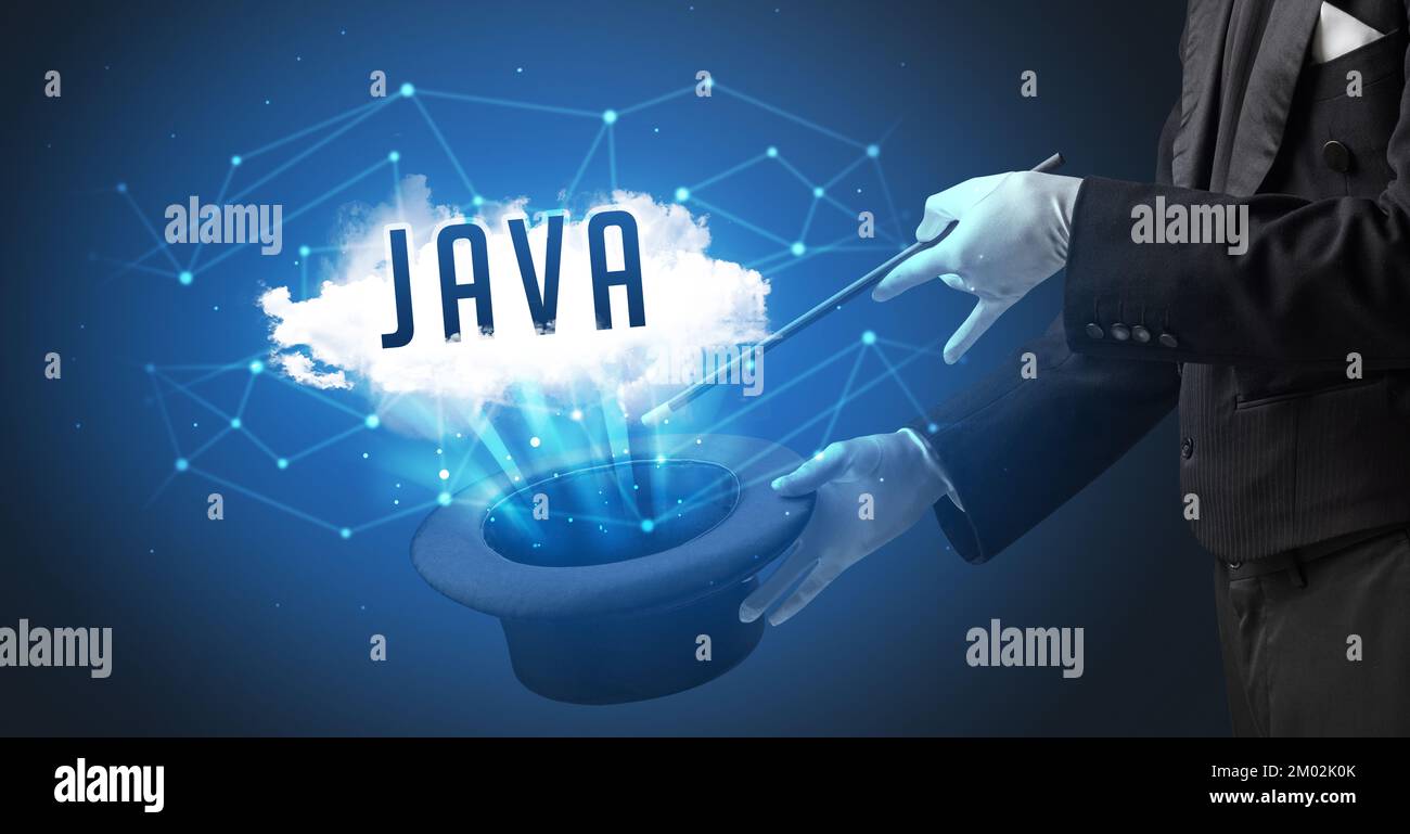 Magician or illusionist is showing magic trick Stock Photo - Alamy