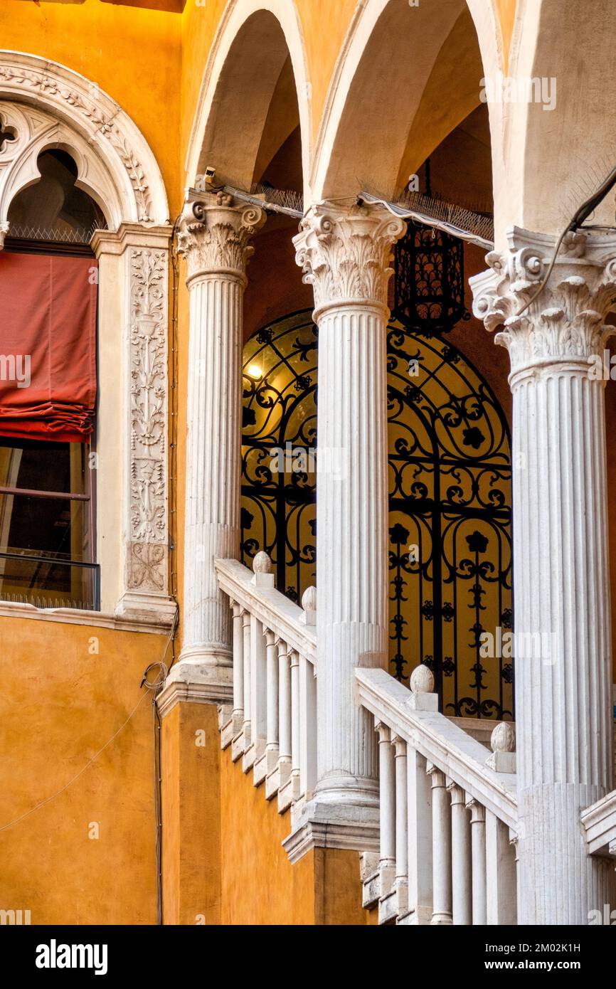 Scalone d'Onore in the Piazza del Municipio, Ferrara Italy Stock Photo ...
