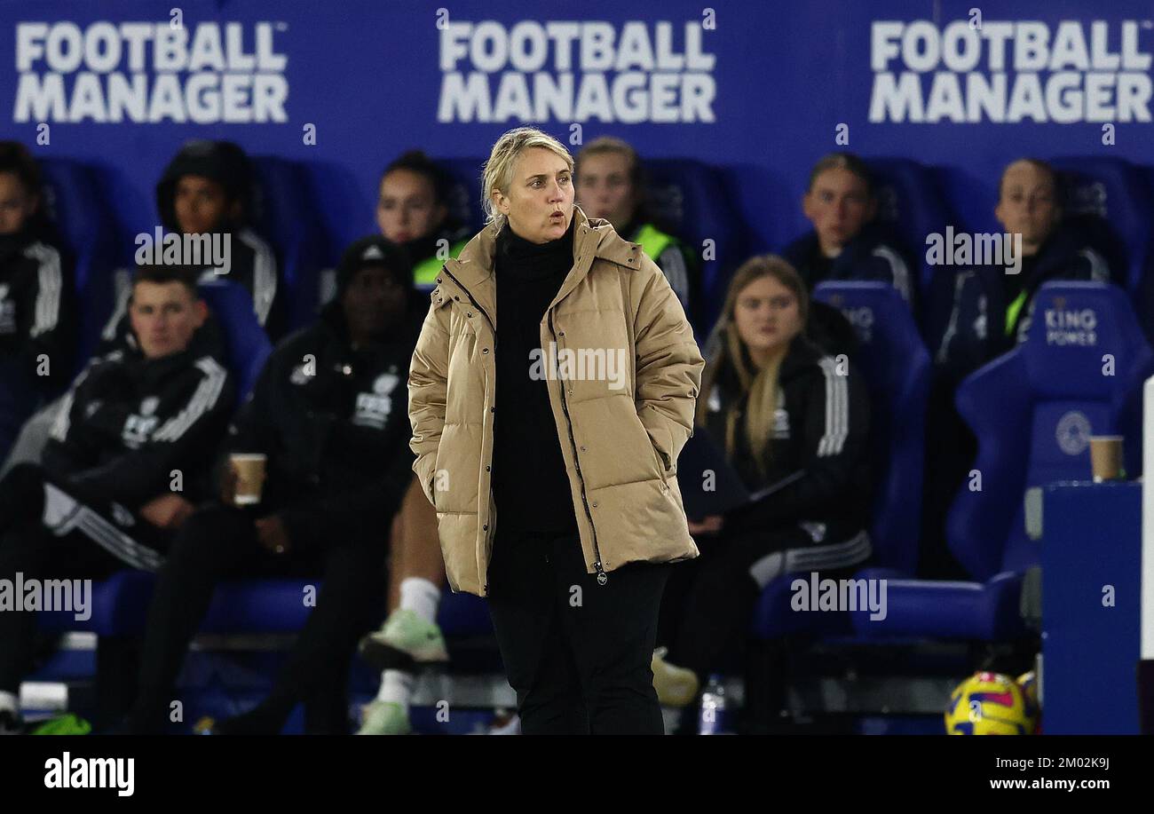 Leicester, UK. 3rd Dec, 2022. Emma Hayes manager of Chelsea during the ...