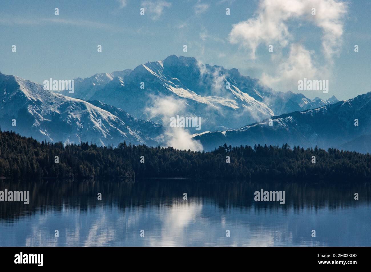 Beautiful Lake with Snowy Mountains Himalaya Rara Lake National Park ...