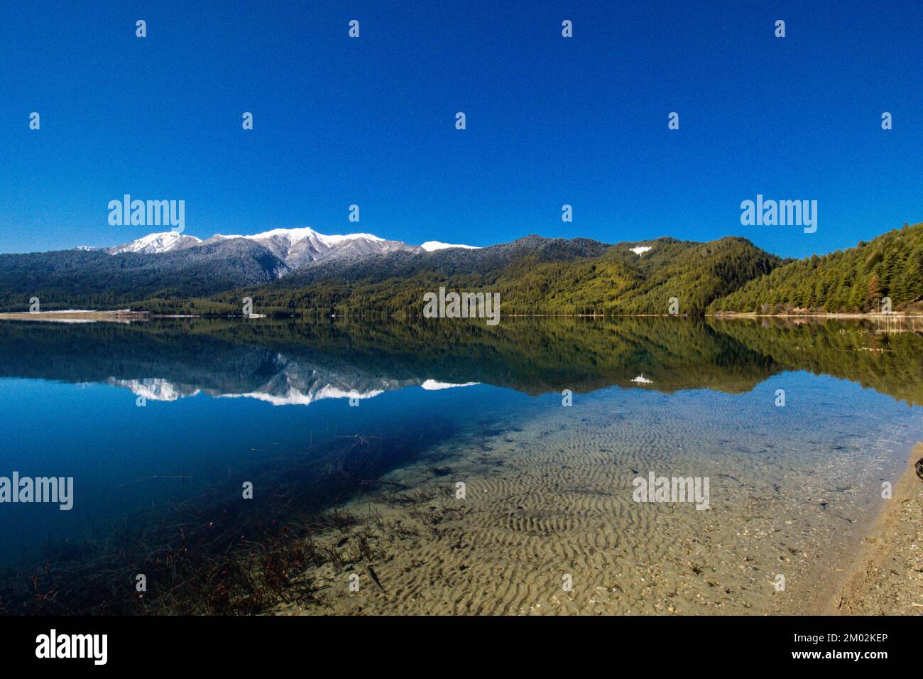 Beautiful Lake with Snowy Mountains Himalaya Rara Lake National Park ...