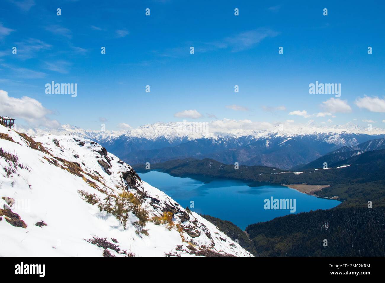 Beautiful Lake with Snowy Mountains Himalaya Rara Lake National Park ...
