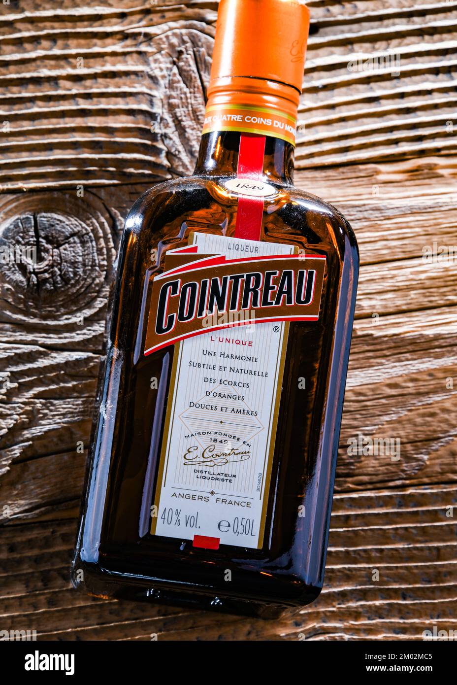 POZNAN, POL - APR 13, 2022: Bottle of Cointreau, a brand of French ...