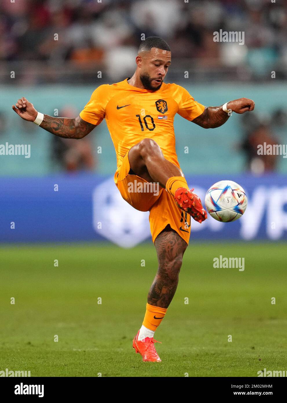 Netherlands' Memphis Depay during the FIFA World Cup round of 16 match ...