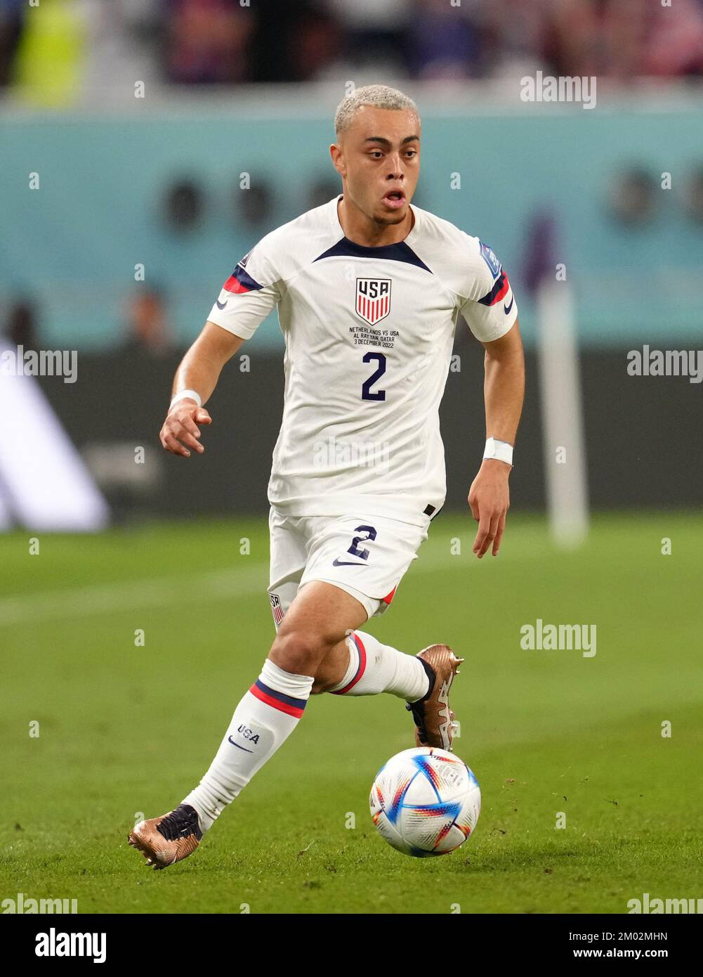 USA's Sergino Dest during the FIFA World Cup round of 16 match at the ...