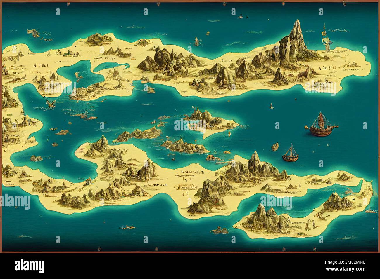 Medieval map sea hi-res stock photography and images - Alamy