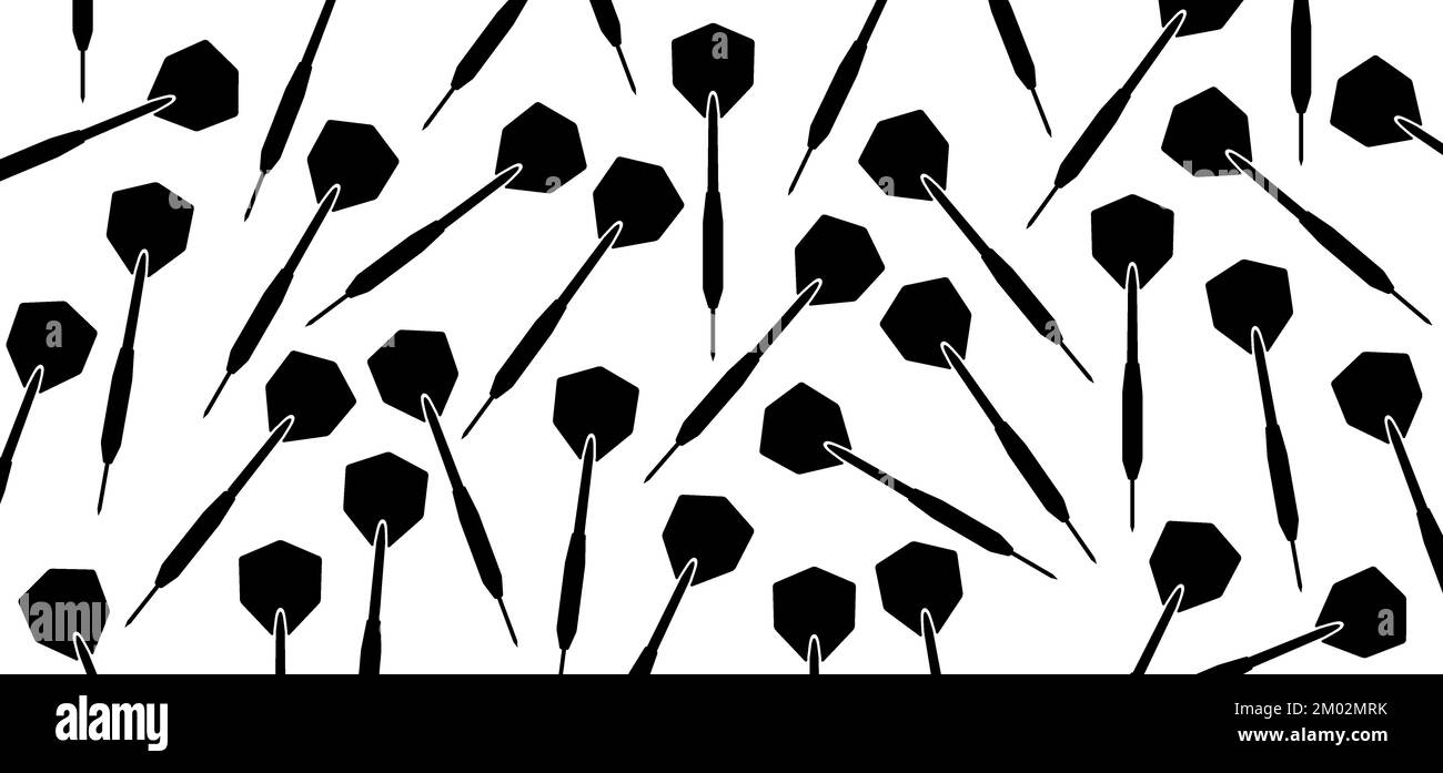 Cartoon dart arrows for dart board game banner. Successful business ...