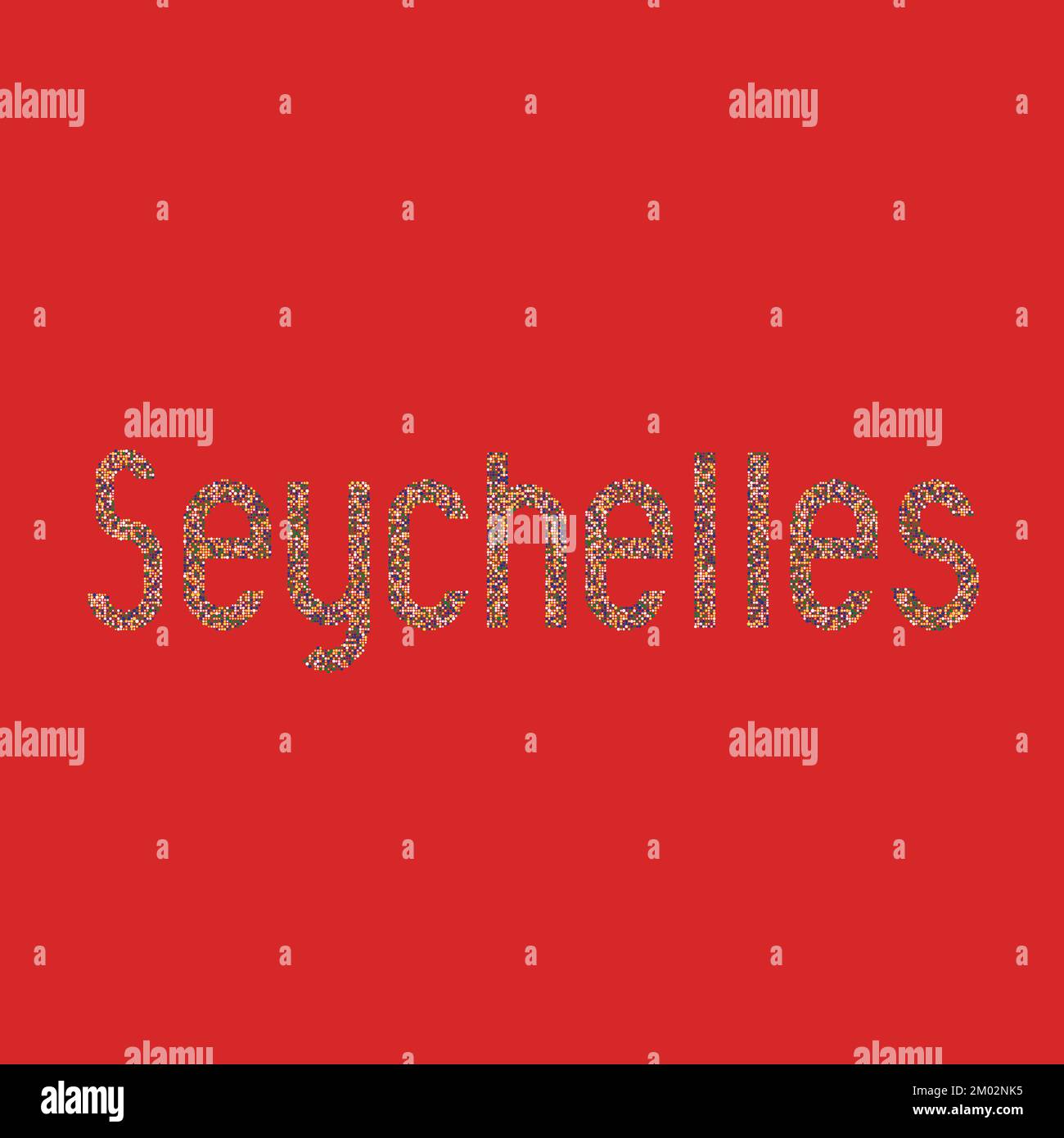 Seychelles Map Silhouette Pixelated generative pattern illustration ...