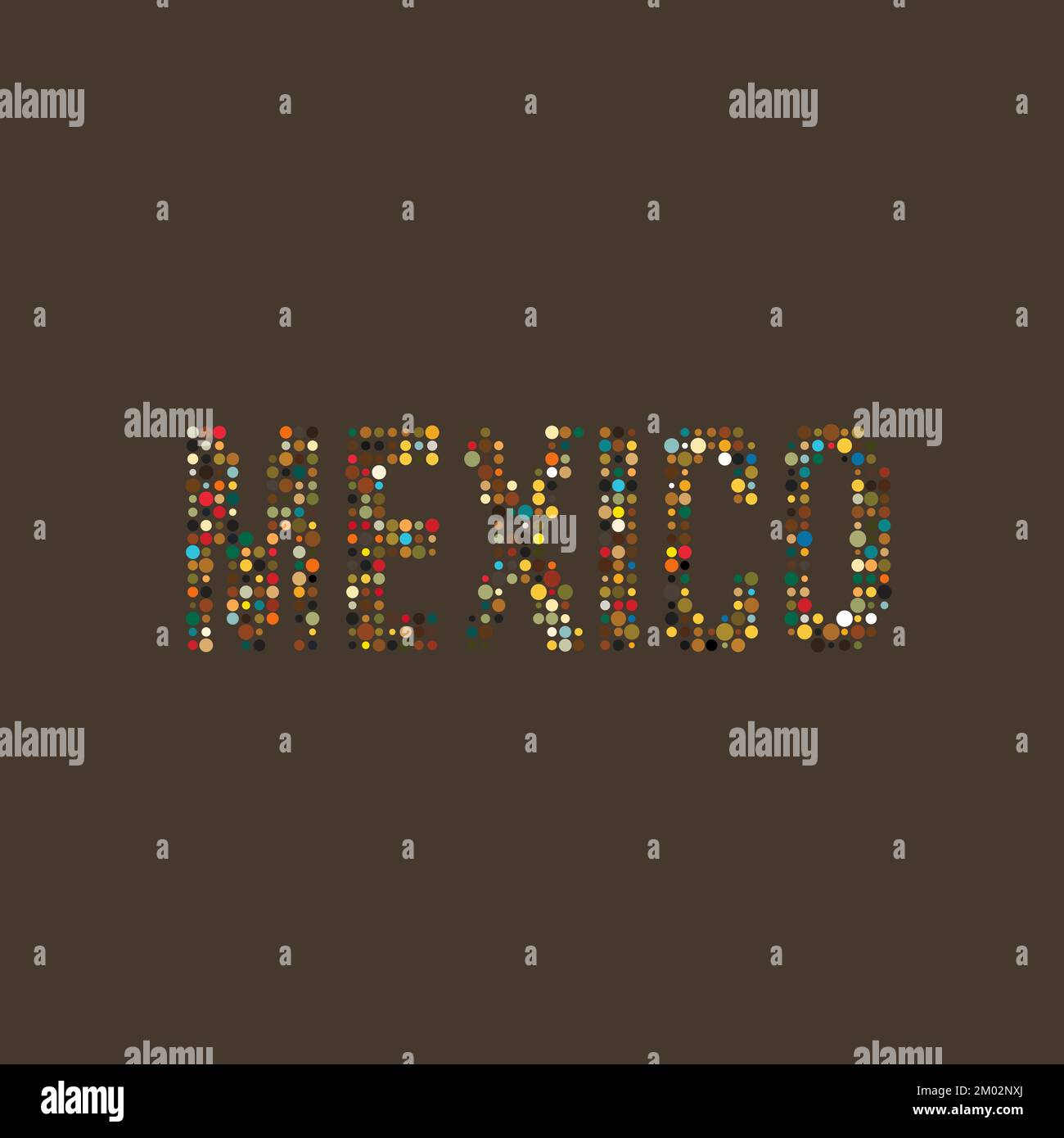 Mexico Map Silhouette Pixelated generative pattern illustration Stock ...