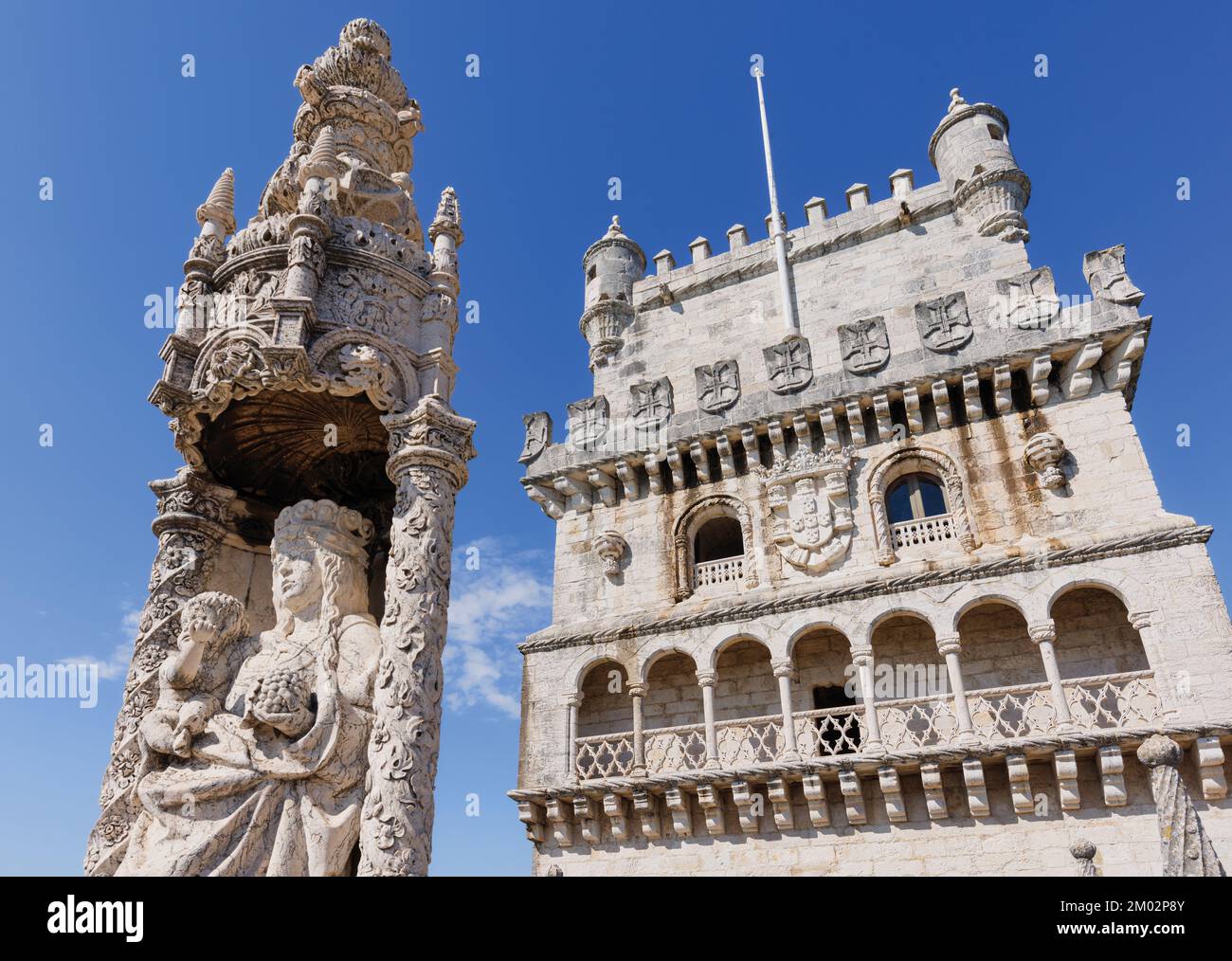 Lisbon, Portugal. The 16th century Torre de Belem or Tower of Belem ...