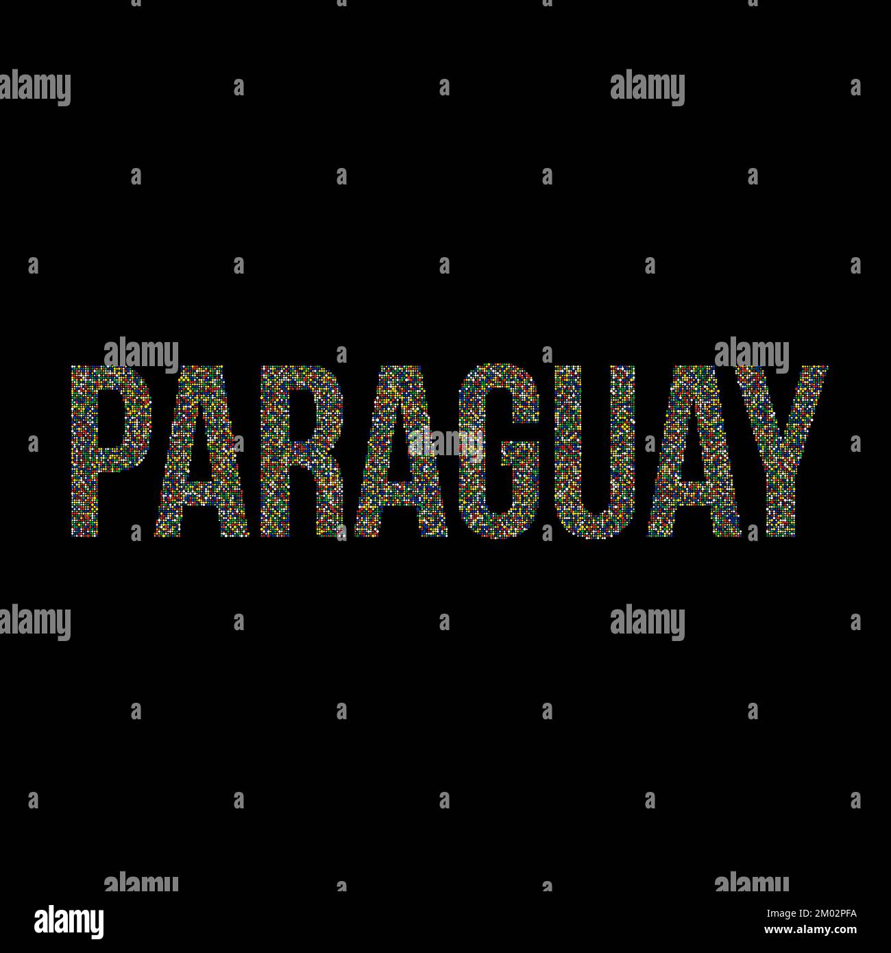 Paraguay Map Silhouette Pixelated generative pattern illustration Stock ...