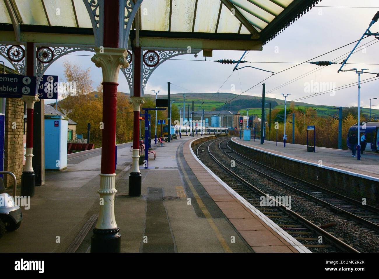 Platform 2 at Skipton Railway Station, Skipton, North Yorkshire, United ...