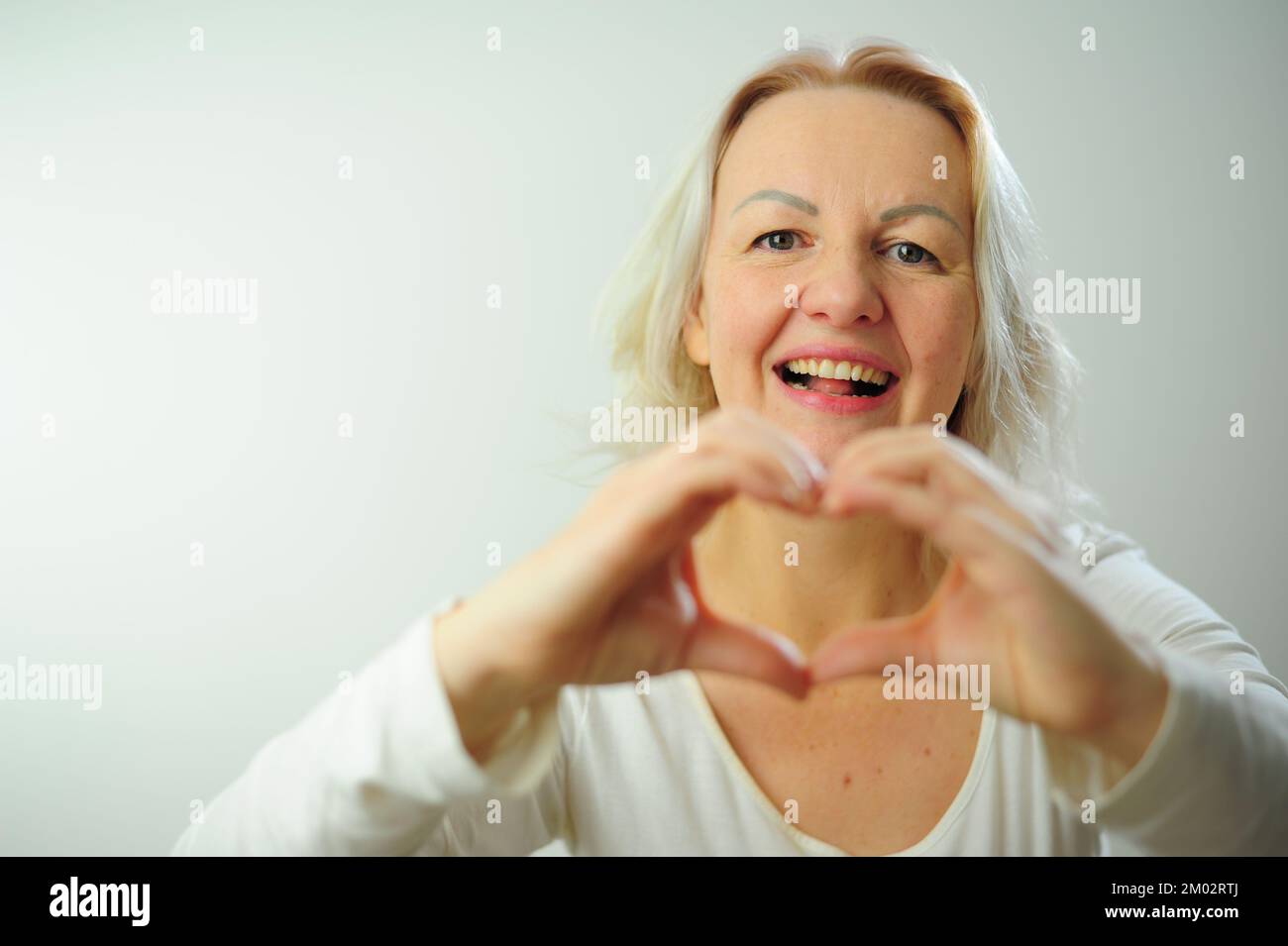 Place for text joy advertising woman feels happy and romantic shapes ...