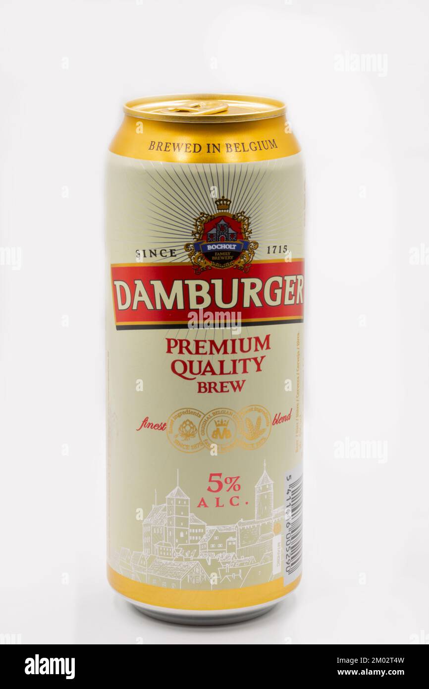 Kyiv, Ukraine - June 18, 2022: Studio shoot of Damburger Belgium beer ...