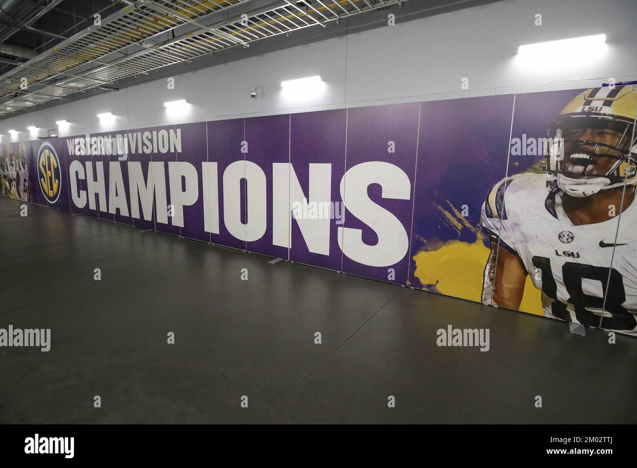 Atlanta, GA, USA. 03rd Dec, 2022. The signage by the locker rooms is ...