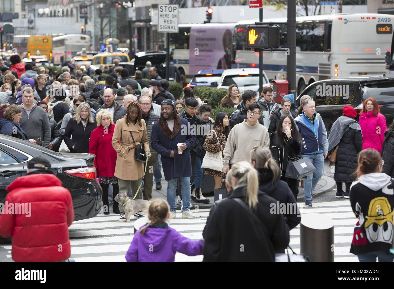 Black Friday crowds on 5th Avenue and 50th Street at Rockefeller Center ...
