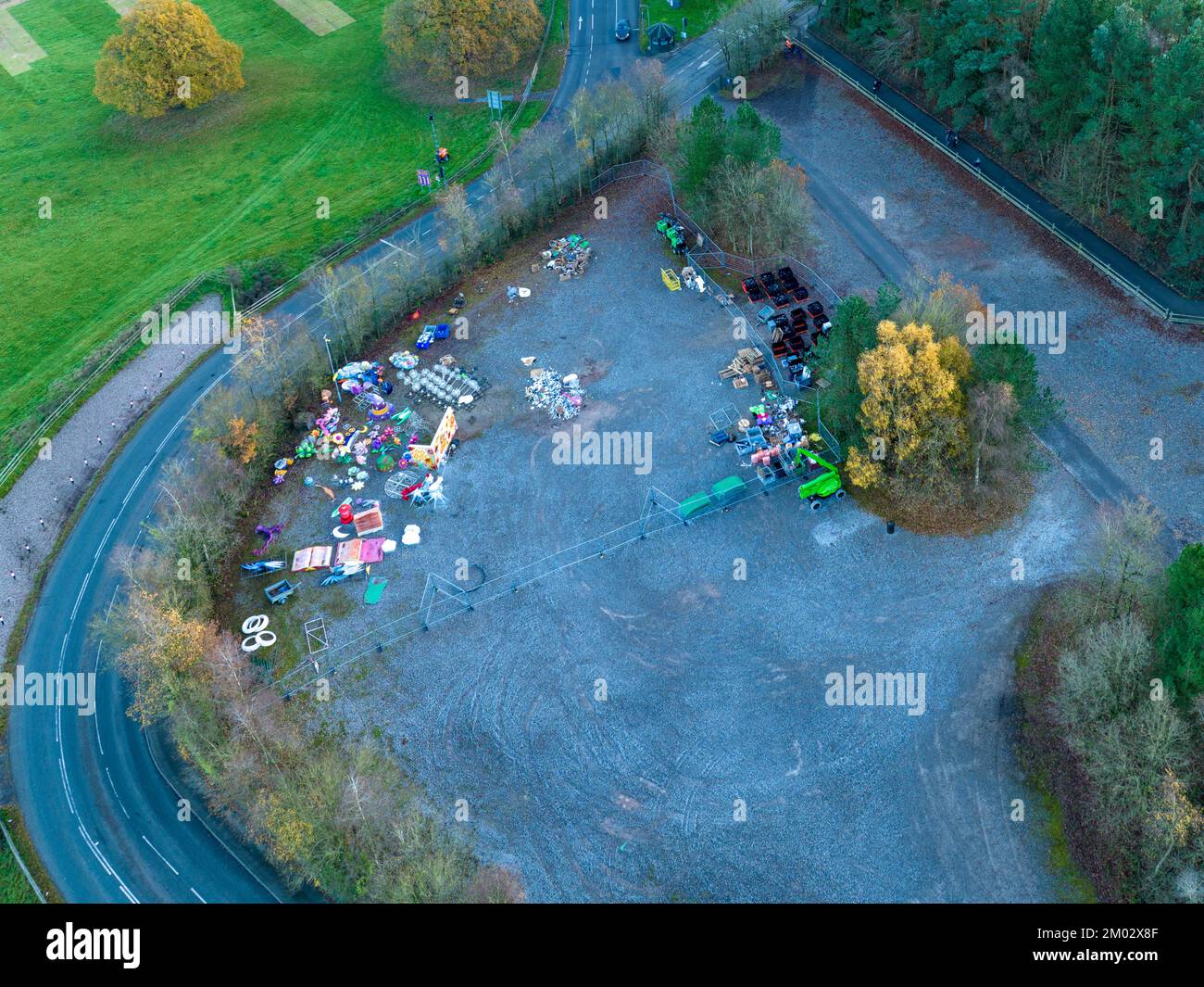 Aerial Drone From the Air Footage of Nemesis Rollercoaster at Alton ...