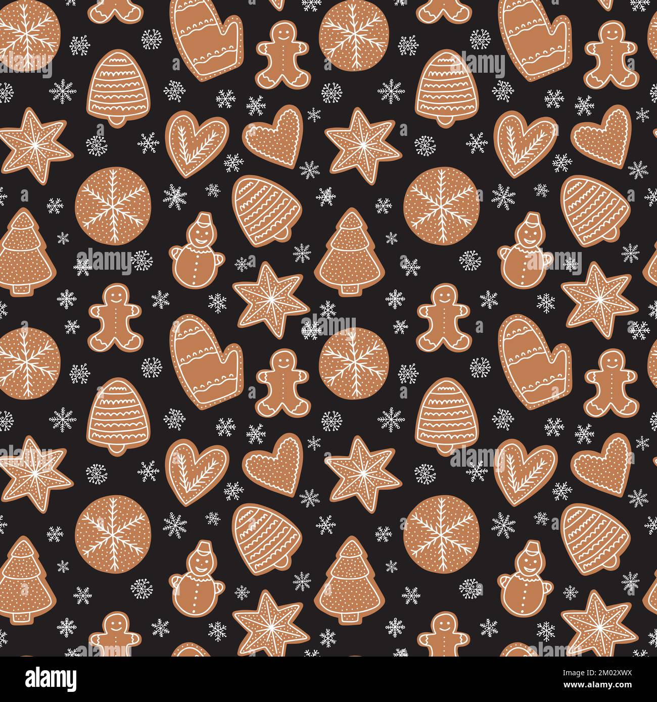 Homemade christmas gingerbread snowflakes Stock Vector Images - Alamy