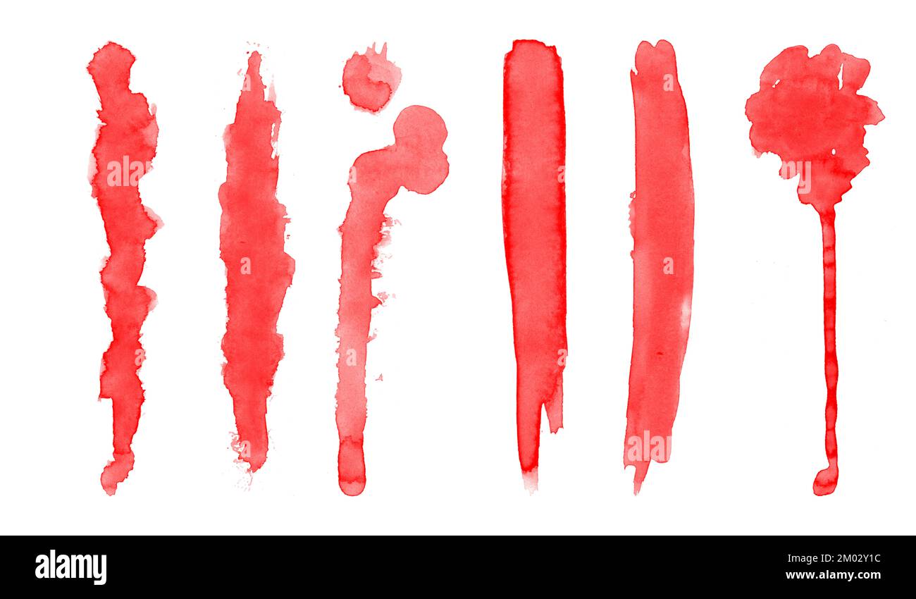 Realistic blood isolated on white background. Drops of blood and ...