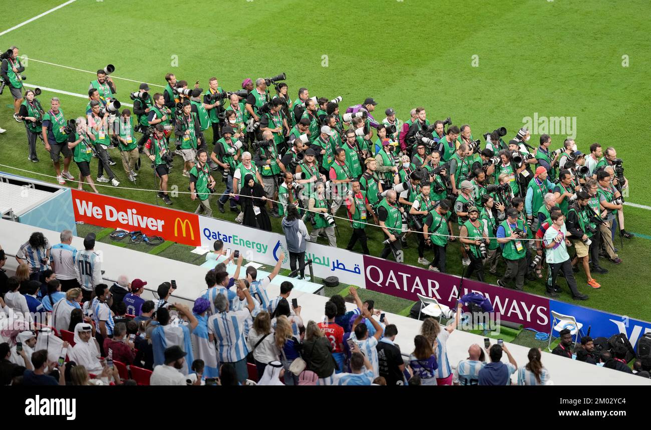 Photographers pitch side ahead of the the FIFA World Cup round of 16 ...