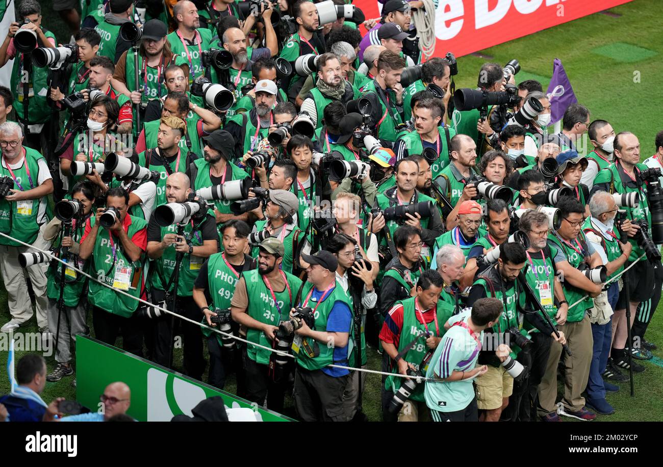 Photographers pitch side ahead of the the FIFA World Cup round of 16 ...