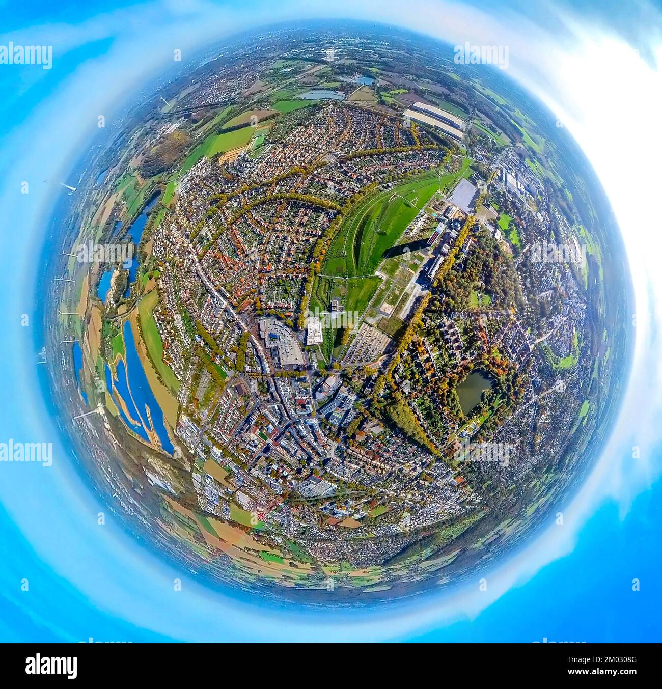 Aerial view, Friedrich Heinrich colliery park, former RAG colliery west ...