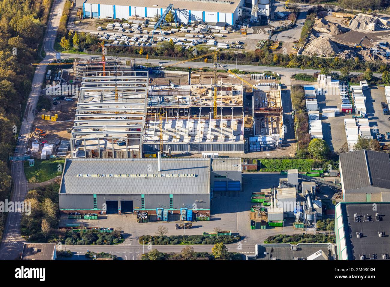 Aerial view, AEZ waste disposal center Asdonkshof, gravel dredging ...