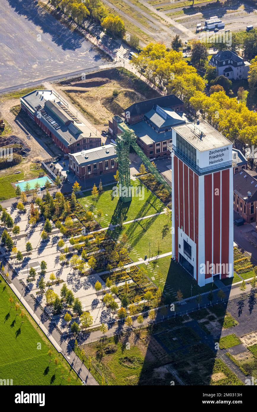 Aerial view, colliery park recreation area, former RAG colliery West ...