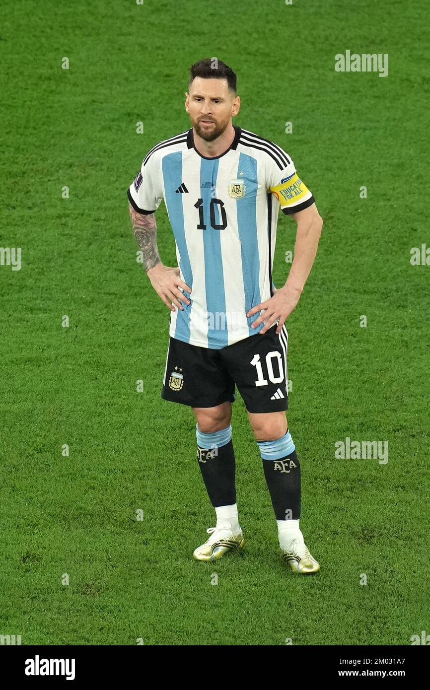 Argentina's Lionel Messi in action during the FIFA World Cup round of ...
