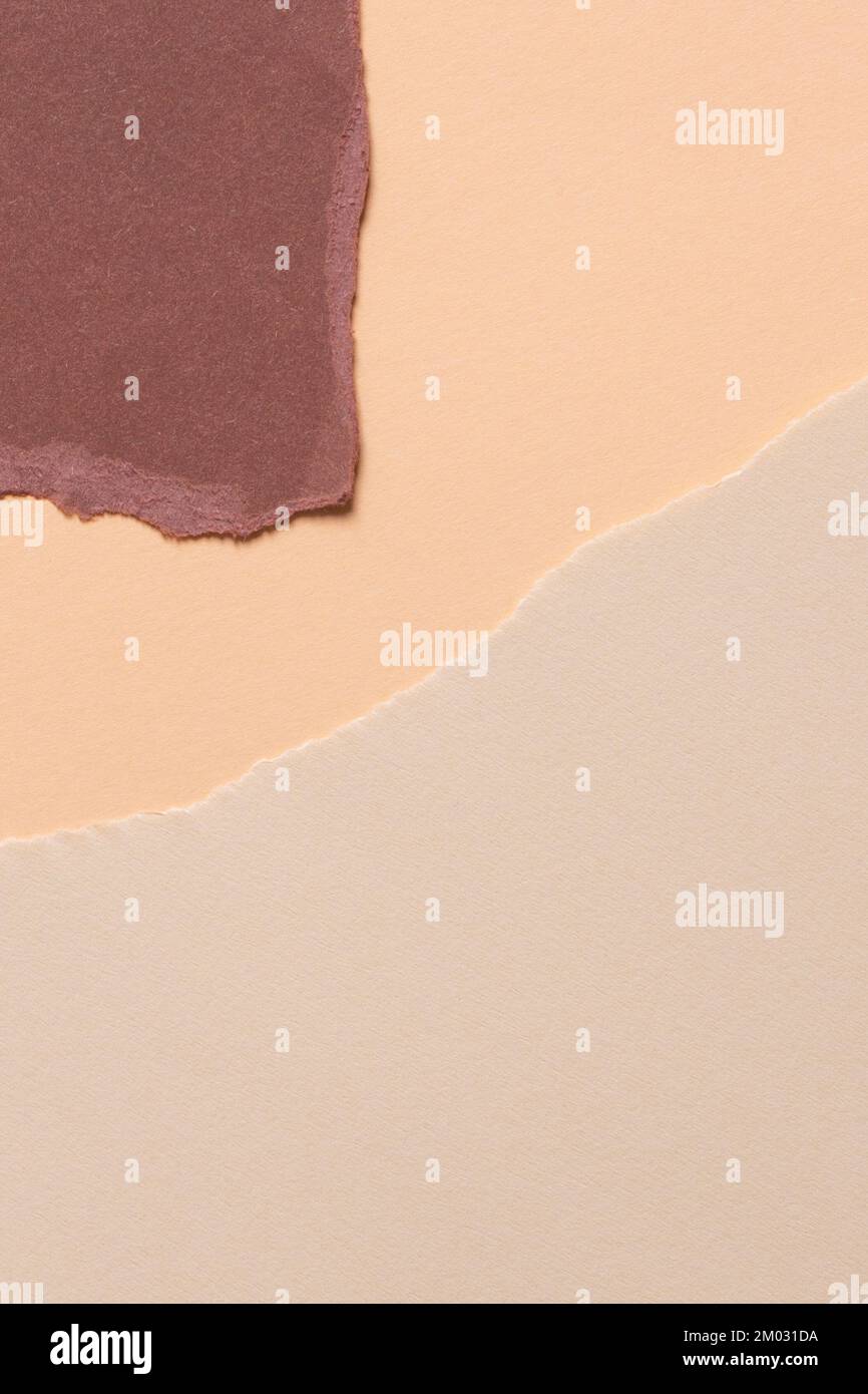 Abstract beige brown colors background. Grunge ripped torn paper pieces ...