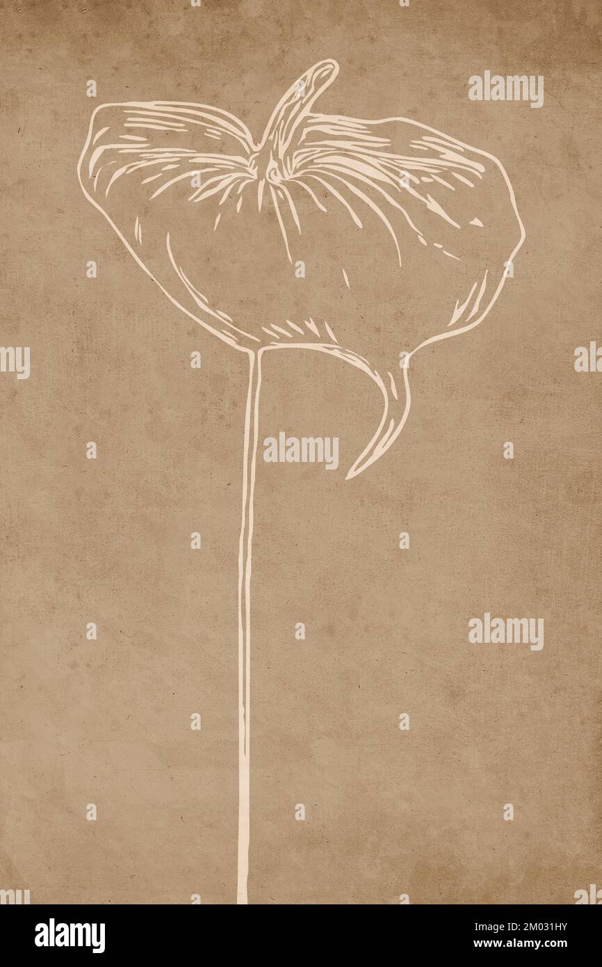 Printable trendy botanical card. Use for cover, wallpaper, wall art ...