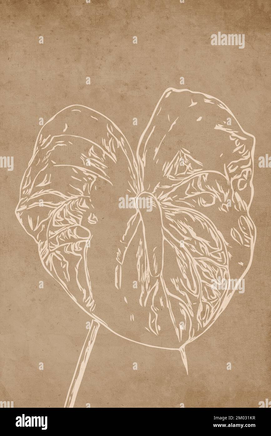 Printable trendy botanical card. Use for cover, wallpaper, wall art ...