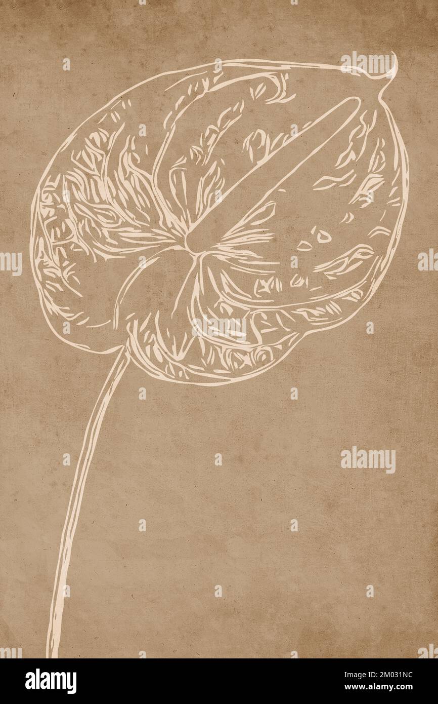 Printable trendy botanical card. Use for cover, wallpaper, wall art ...