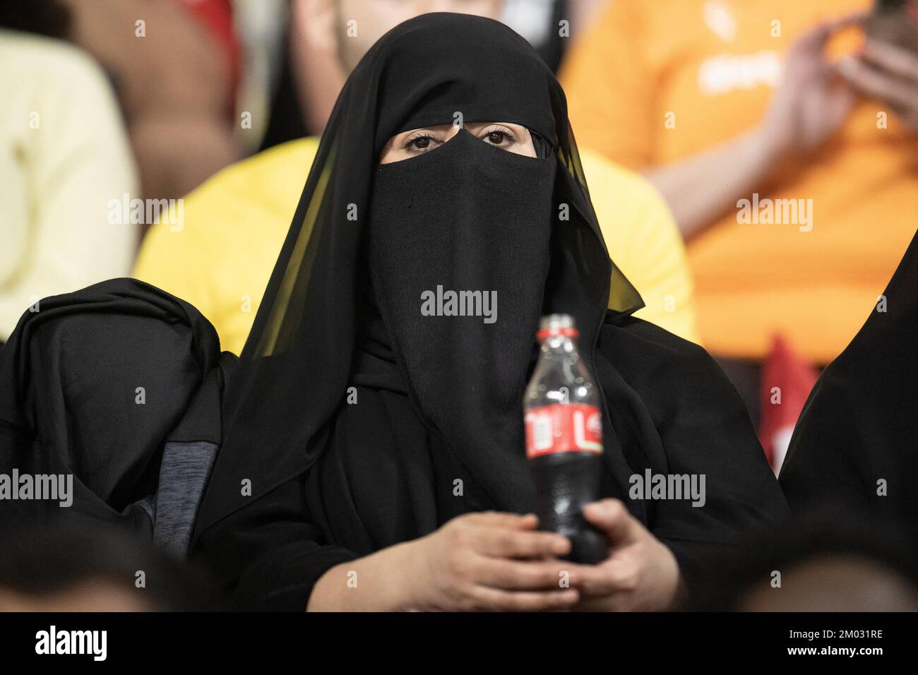 Qataris fan during the FIFA World Cup, Qatar. , . in Doha, Qatar. Photo ...