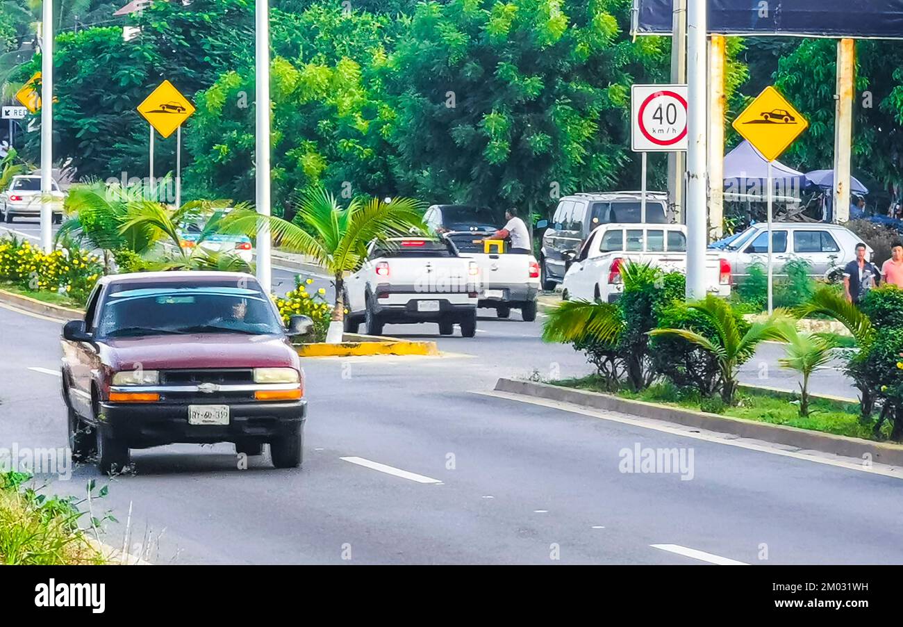Various Mexican pickup trucks cars 4x4 Off-road vehicles in Puerto ...