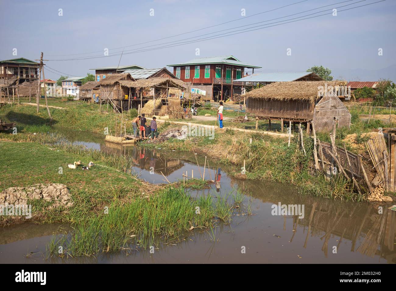 Village near Nyaung Shwe Town Inle Lake Myanmar Stock Photo - Alamy