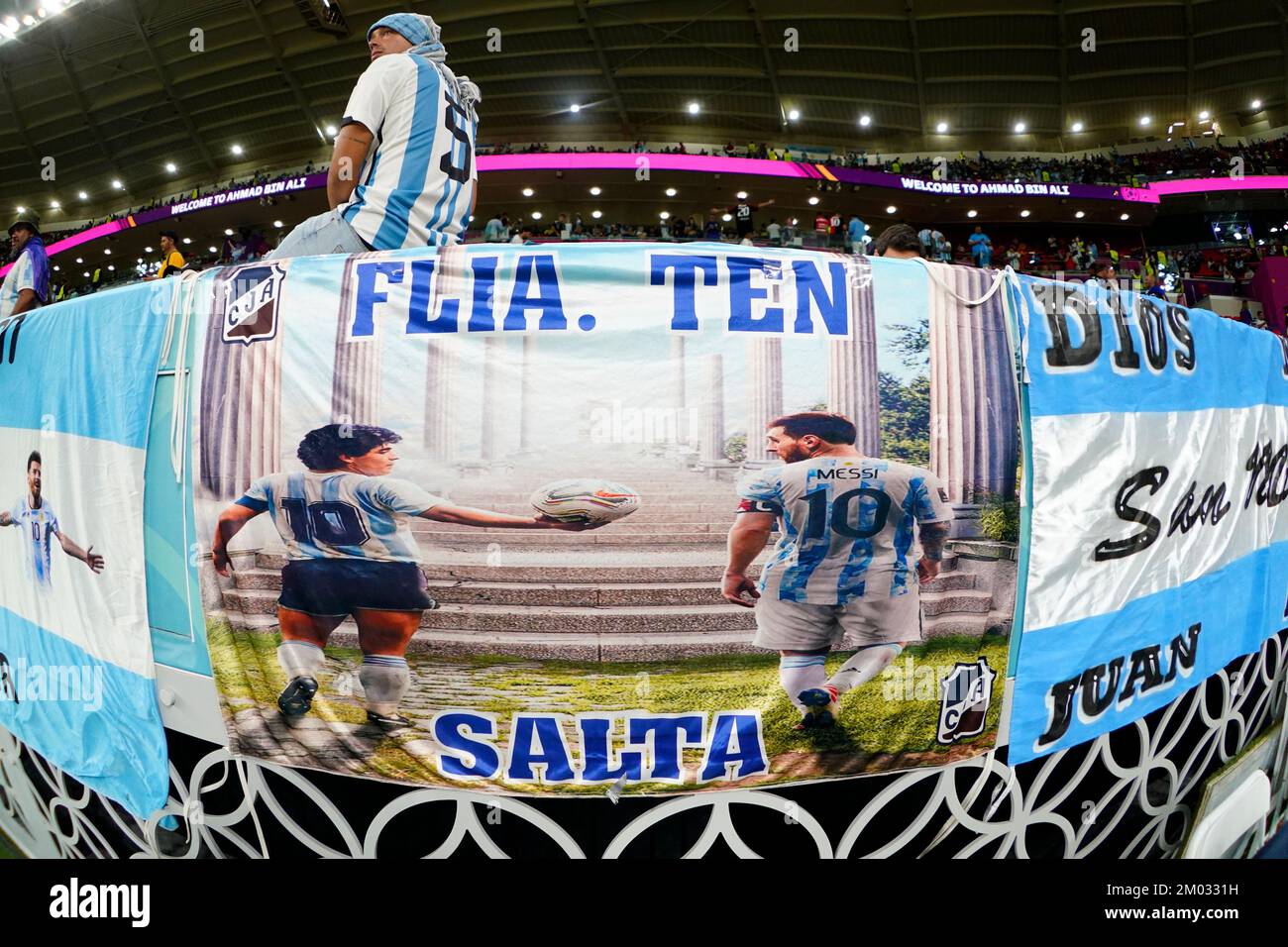 Al Rayyan, Qatar. 03rd Dec, 2022. Maradona banner during the FIFA World ...