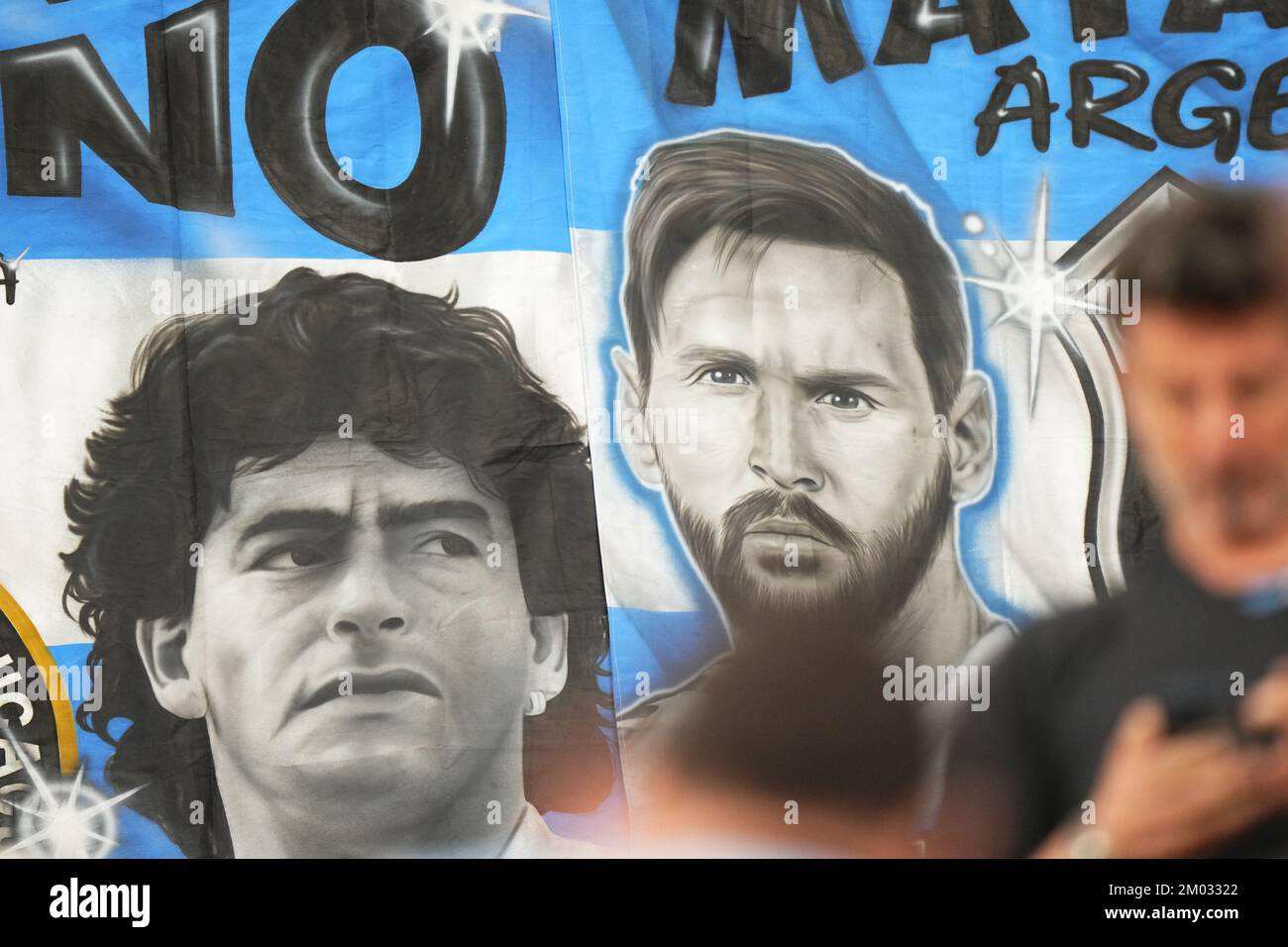 Al Rayyan, Qatar. 03rd Dec, 2022. Messi banner during the FIFA World ...