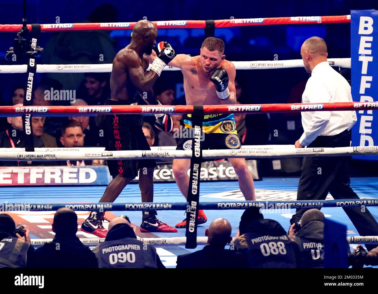 Denys Berinchyk (right) in action against Yvan Mendy during their EBU ... Denys Berinchyk (right) in action against Yvan Mendy during their EBU ...