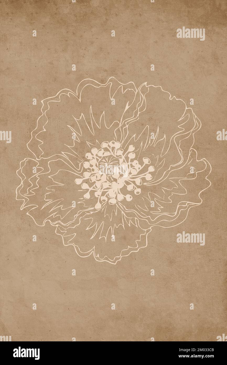 Printable trendy botanical card. Use for cover, wallpaper, wall art ...