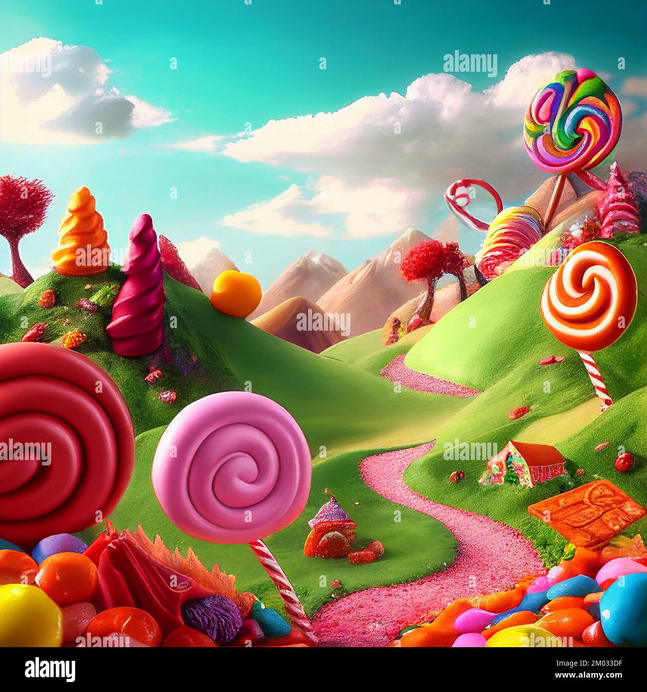 Realistic Candyland Background