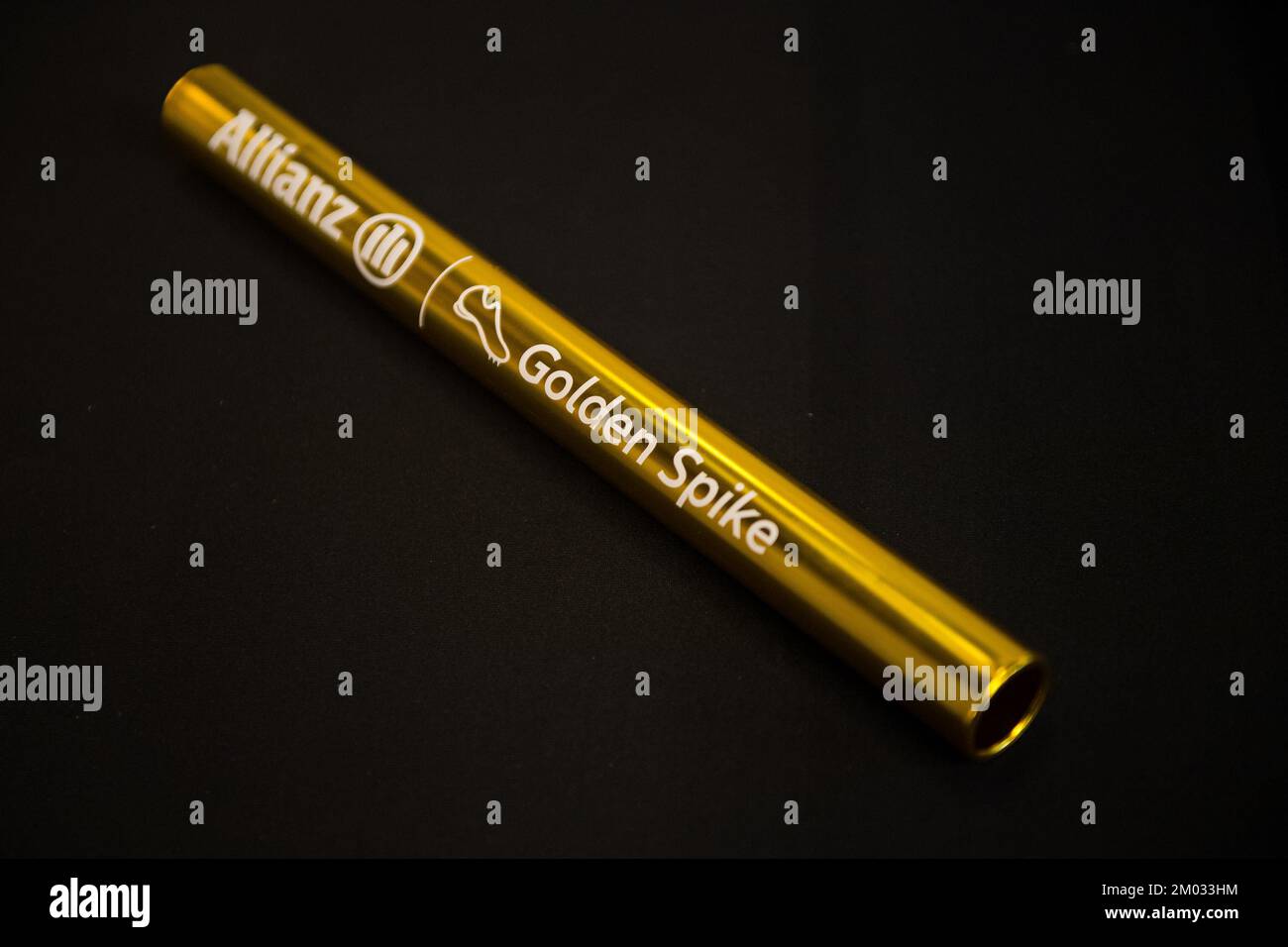 A golden relay stick pictured at the 'Golden Spike' athletics awards ...