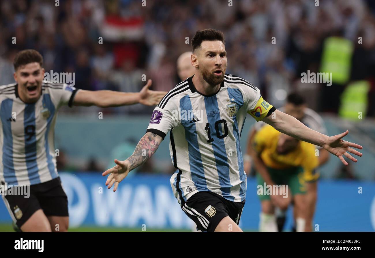 Lionel messi celebrates argentina hi-res stock photography and images ...