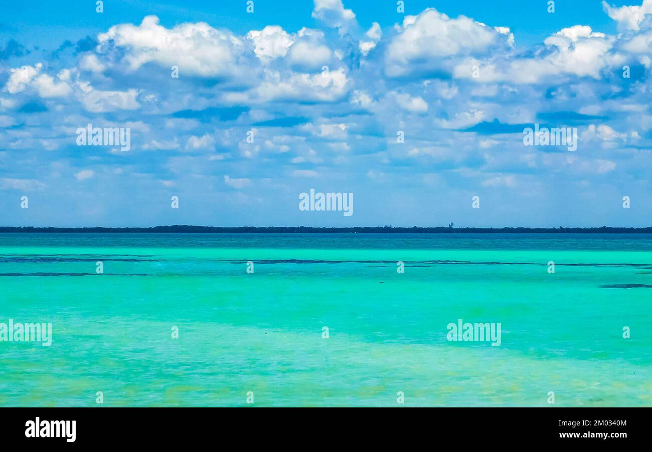 Panorama landscape view on beautiful Holbox island Punta Coco lagoon ...